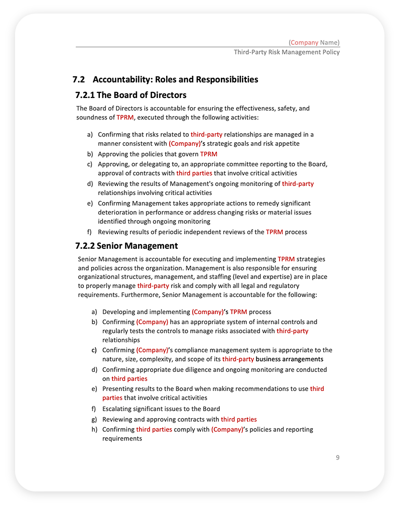Third-Party Risk Management Policy Template