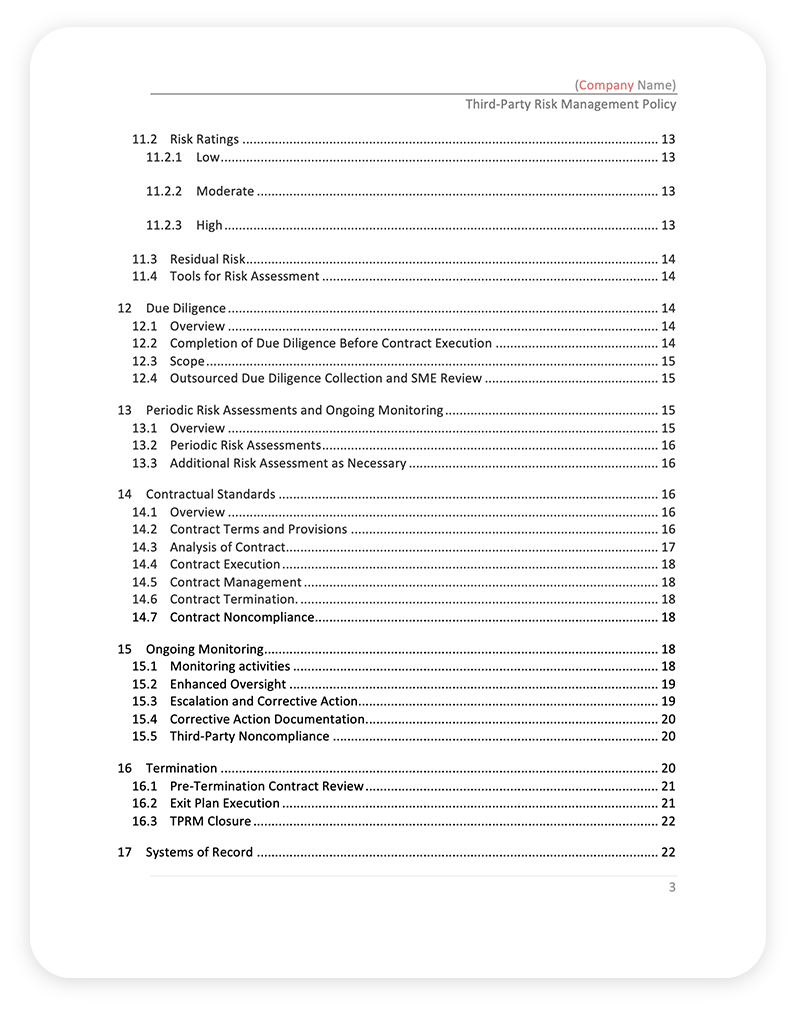 Third-Party Risk Management Policy Template