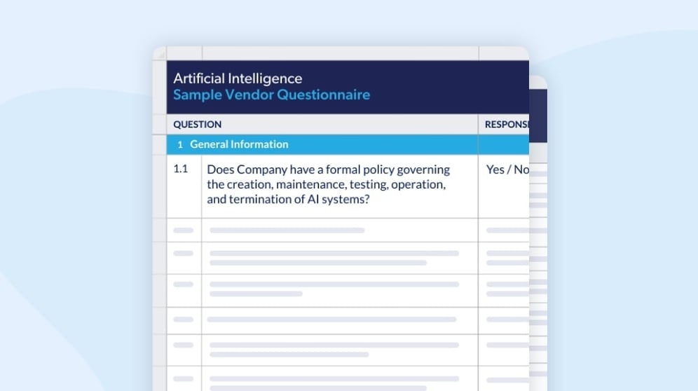 Artificial Intelligence Sample Vendor Questionnaire