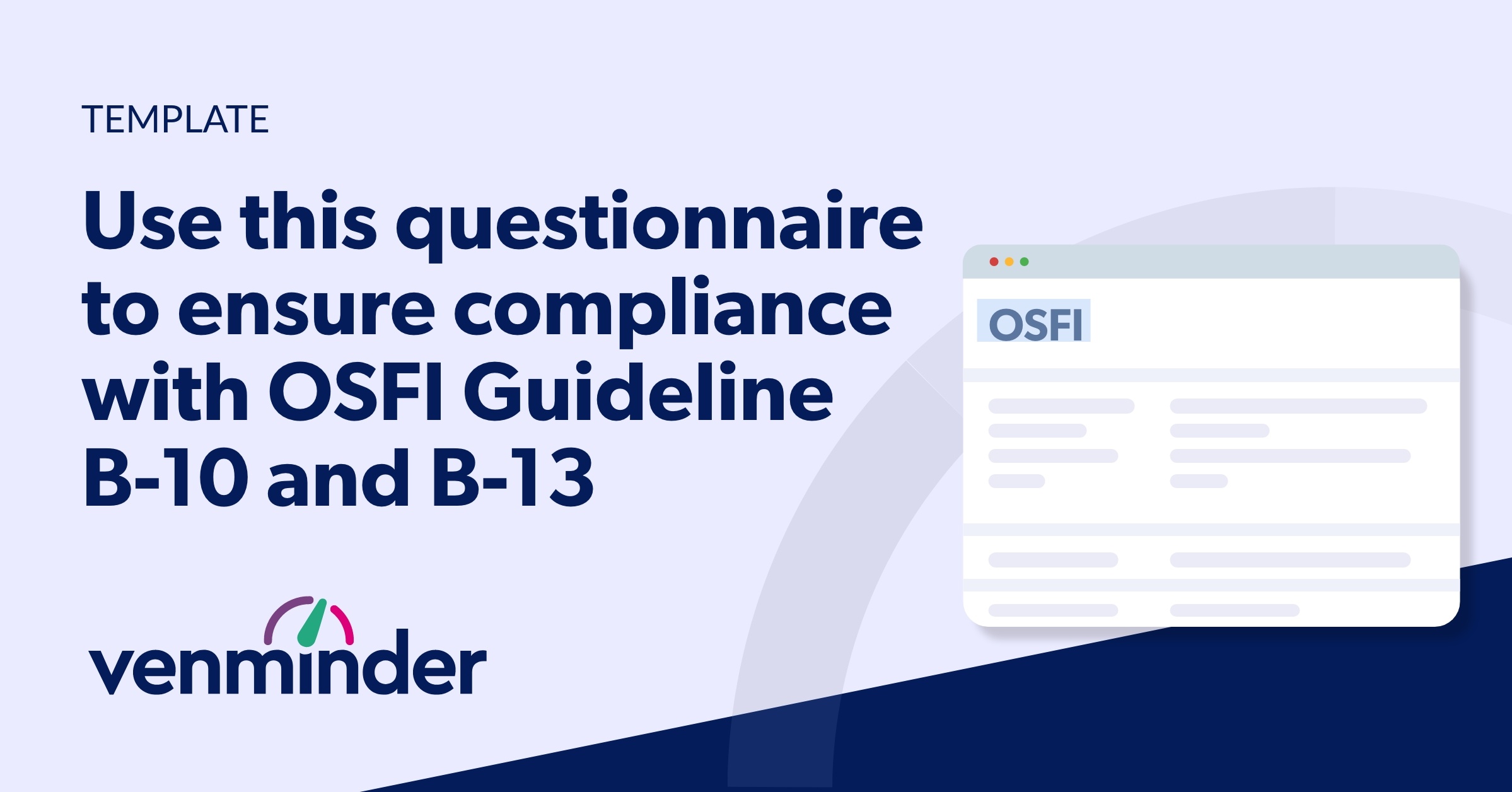 OSFI Guideline B-10 and B-13 Sample Vendor Questionnaire